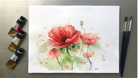 Image result for Watercolour Poppies Tutorial