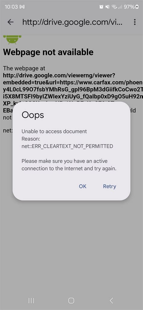 Image result for Err Clear Text Not Permitted Android