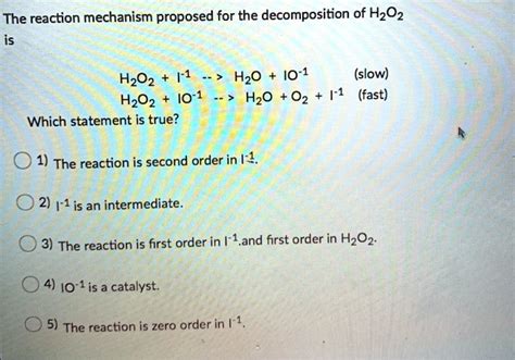 Image result for H2O2 Decomposition Reaction Mechanism