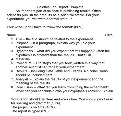 Image result for Good Lab Report Example