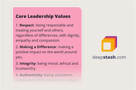 Core Leadership Values - Deepstash