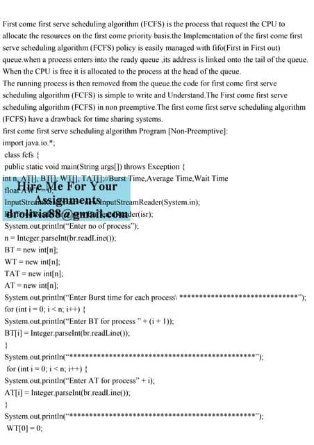 Image result for First Coe First Serve Algorithm