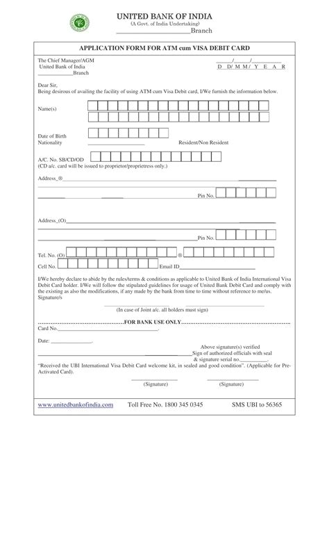 Image result for ATM Card Form