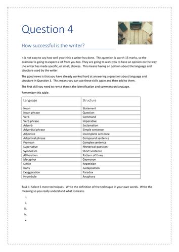 Image result for Edexcel English Language Paper 1 Question 3