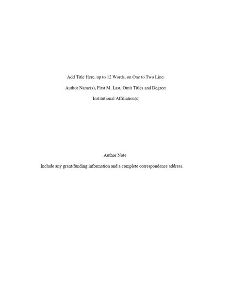 APA Style Research Format | PDF