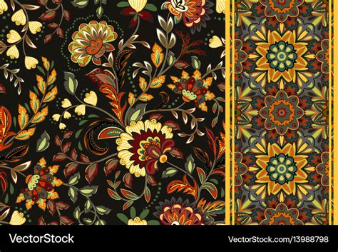 Seamless floral patterns set vintage flowers Vector Image
