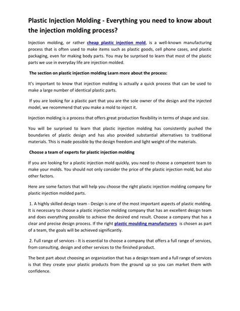 Image result for Plastic Injection Molding Process Steps