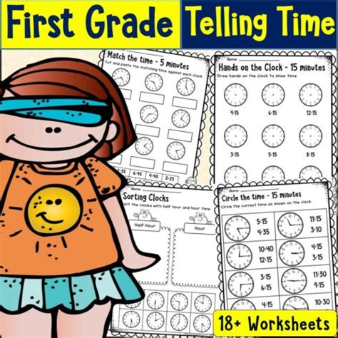 Image result for First Grade Math Telling Time Worksheets