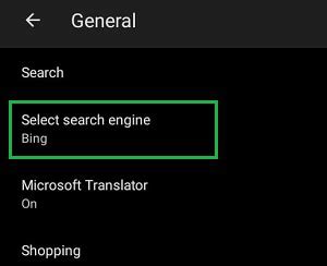 Image result for Microsoft Search Engine Setting