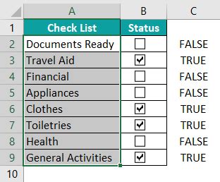 Image result for Excel Checkbox Formatting