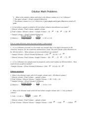 Image result for Dilution Math Problem