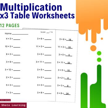 Image result for 3 X Table Practice