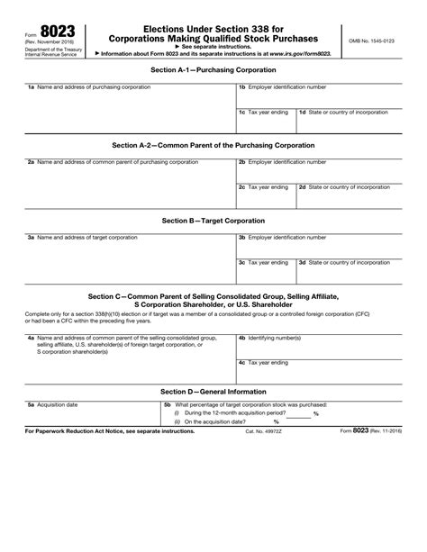 Image result for Form 8023 Example