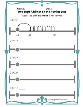Image result for Adding Two Digit Numbers On a Number Line