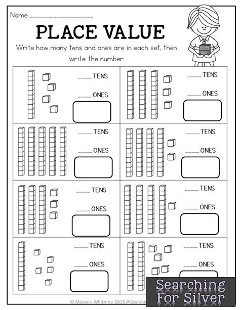 Image result for Math Place Value Worksheets First Grade