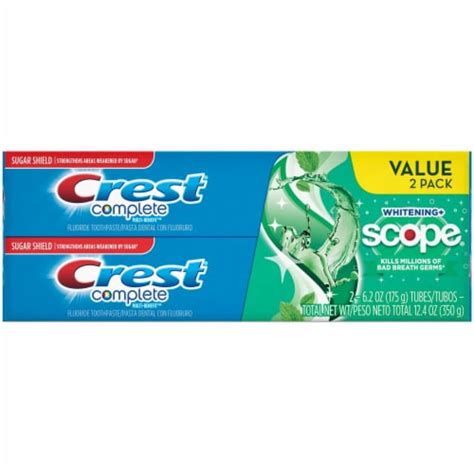 Crest Complete Whitening + Scope Toothpaste, 2 ct / 6.2 oz - Kroger