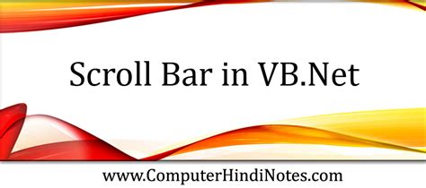 Image result for How to Use Scroll Bar VB.NET