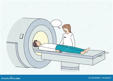 Patient Undergo Colonoscopy Procedure In Hospital Cartoon Vector ...
