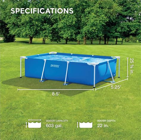 Image result for Intex 12X24 Rectangular Pool Set Up with Pole Sizes