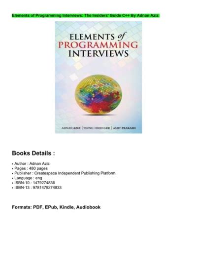Image result for Elements of Programming Interviews PDF