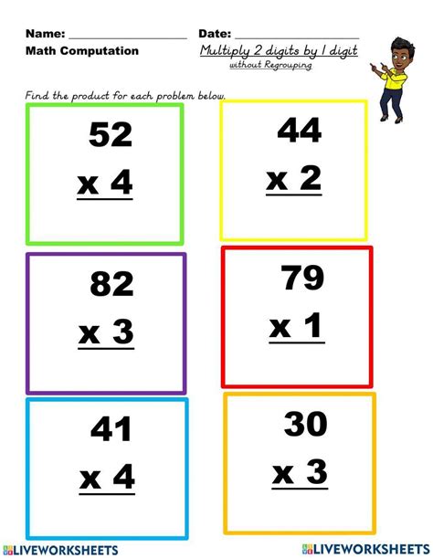 Image result for Multiplying 3 Numbers Worksheet