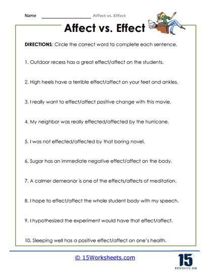 Image result for Affect vs Effect Exercise