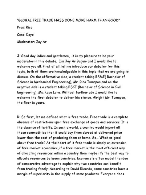 Image result for Debate Examples Script for Intro