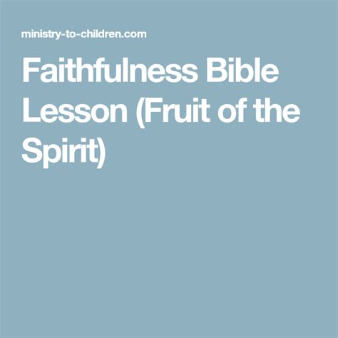 Image result for Object Lesson About Faithfulness