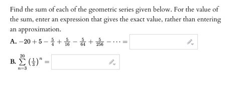 Image result for Geometric Series Sum Examples Answers