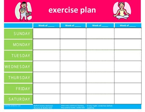 Image result for Exercise Template