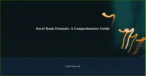 Image result for Using Excel Rank Formula