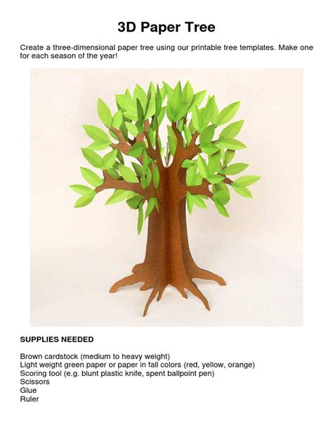3D Cardboard Tree 1 | PDF | Leaf | Trees