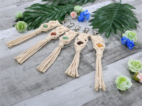 Image result for Macrame Key Ring Designs Using Beads