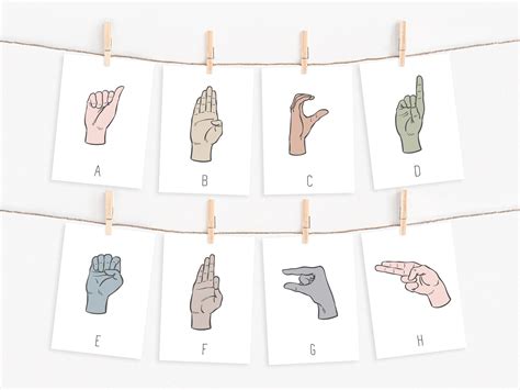 Image result for Sign Language Alphabet Cards