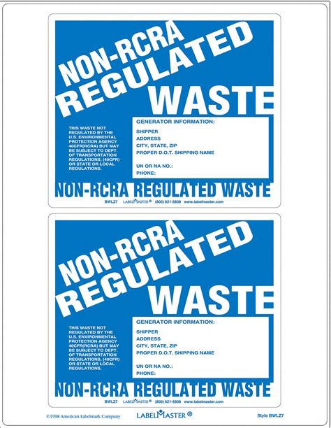 Image result for Non-Regulated Waste Label