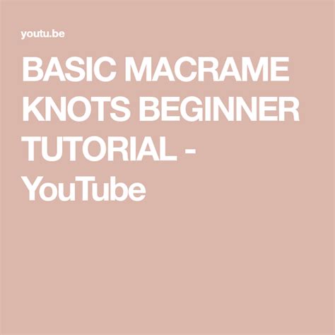 Image result for Macrame Tutorial DIY