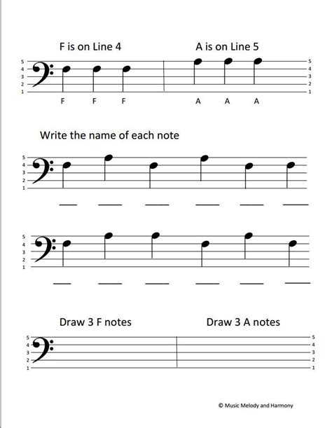 Image result for Bass Clef Notes Worksheet