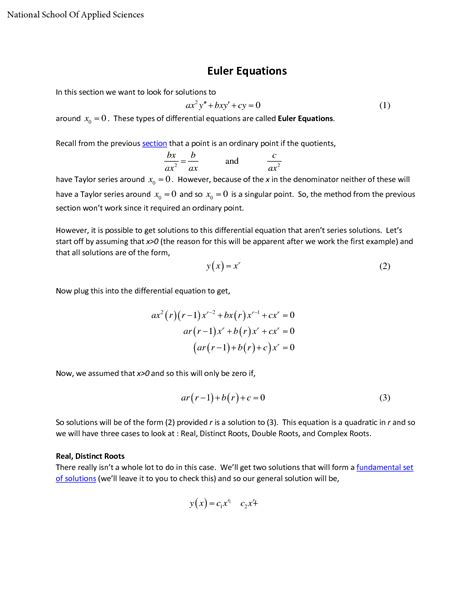Image result for Solving Euler Equations