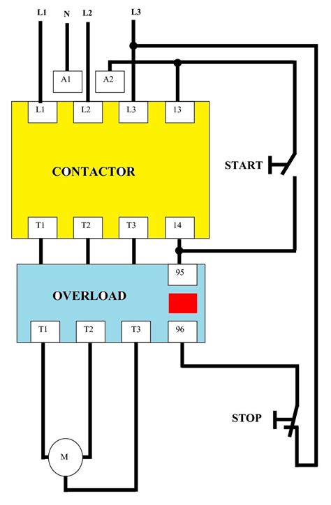 Image result for Single Phase Starter Connection