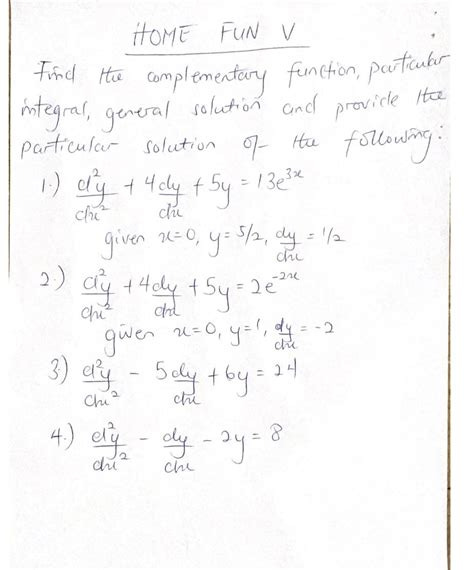 Image result for Complementary Function Particular Integral