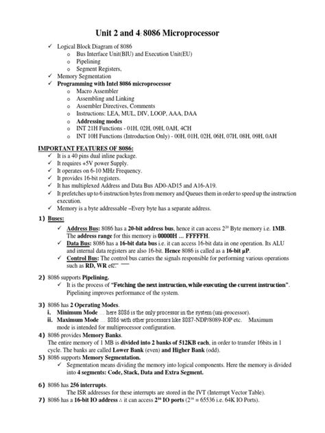 Image result for 8086 Microprocessor Complete Notes PDF