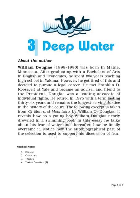 Image result for Deep Water Class 12 CBSE