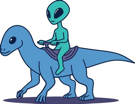 alien riding dinosaur cartoon 38704032 Vector Art at Vecteezy