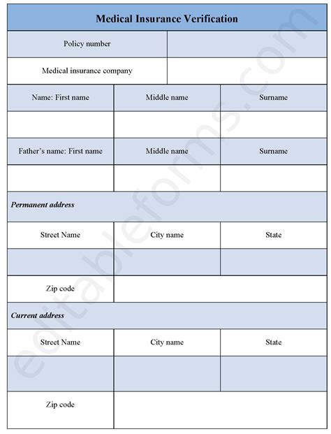 Image result for Physical Therapy Insurance Verification Form