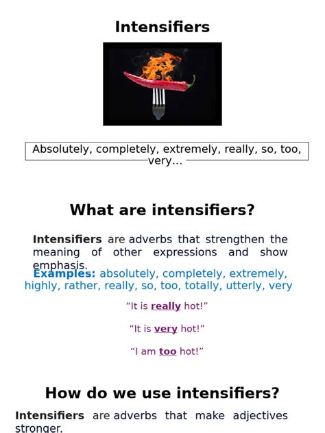 Image result for Intensifiers Examples