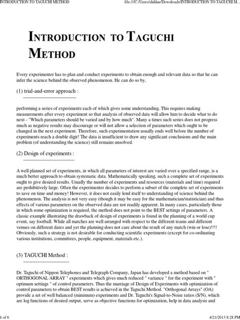 Image result for Taguchi Methods Lecture Notes