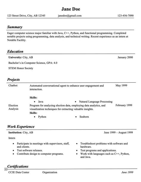 Image result for Computer Science Student Resume