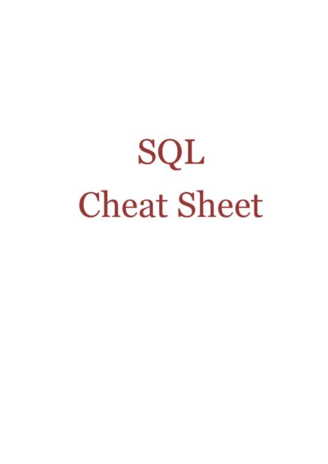 Image result for Oracle 12C SQL Syntax Cheat Sheet