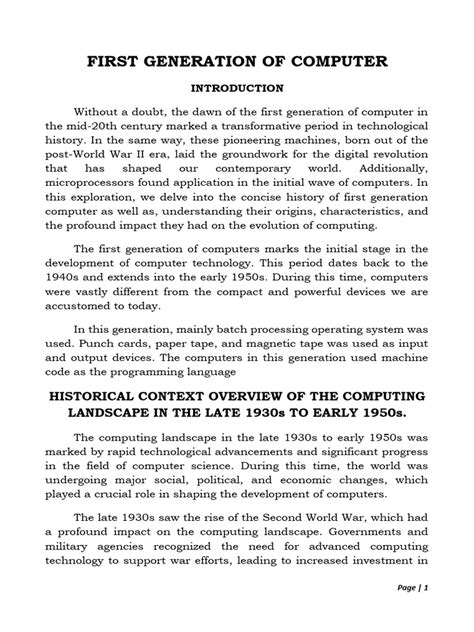 Image result for Computer Generations 1To 5th Notes