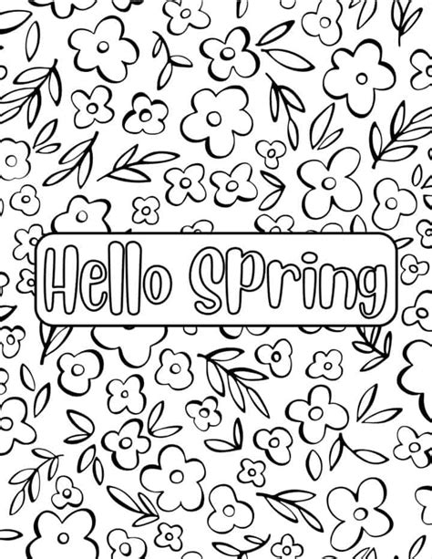 Image result for Adult Coloring Hello Spring
